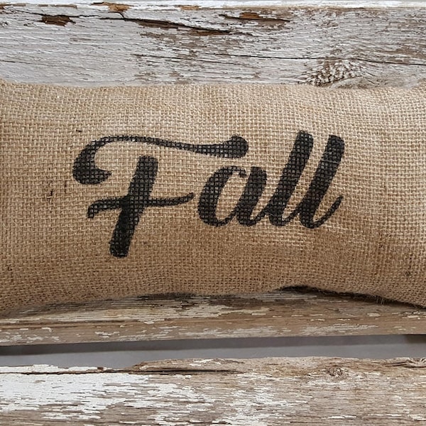 Burlap Farmhouse Pillow 6 X 13 Stuffed Burlap Pillow Rustic Decor ...