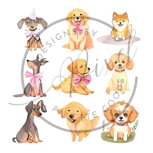 DOGS WATERCOLOR CLIPART - 50 Clip Arts (300 Dpi, Commercial Use, Bundle ...