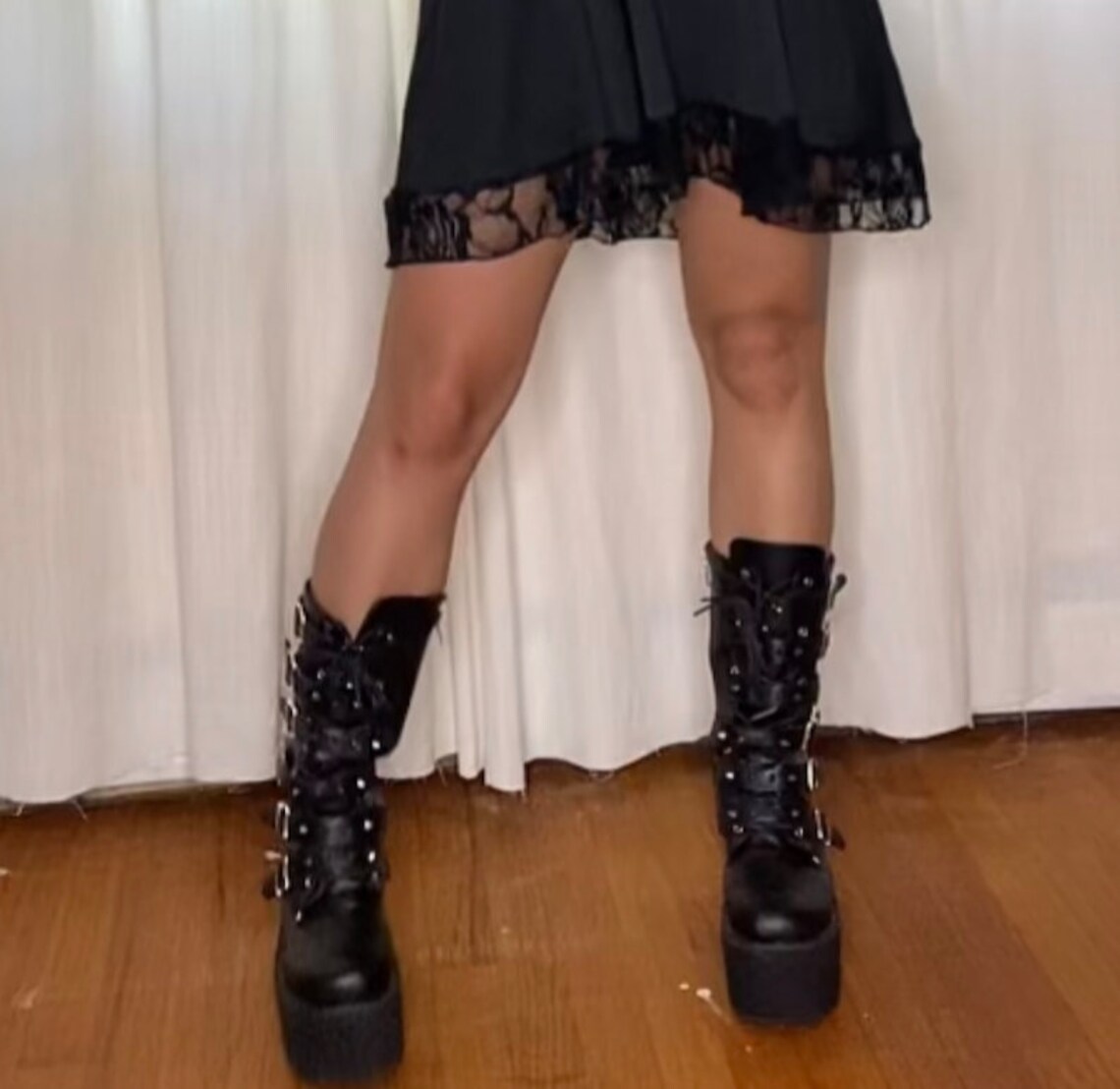 Female Fashion Metal Gothic Platform Boots Punk Cosplay Wedges High ...