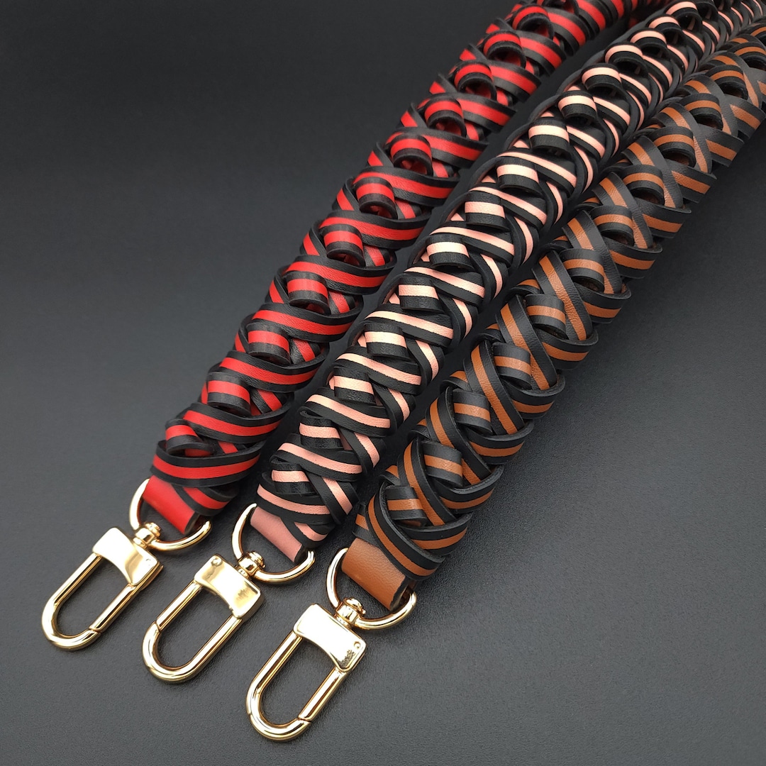 30cm 40cm 50cm Genuine Leather Braided Two Tone Woven Top Handle ...