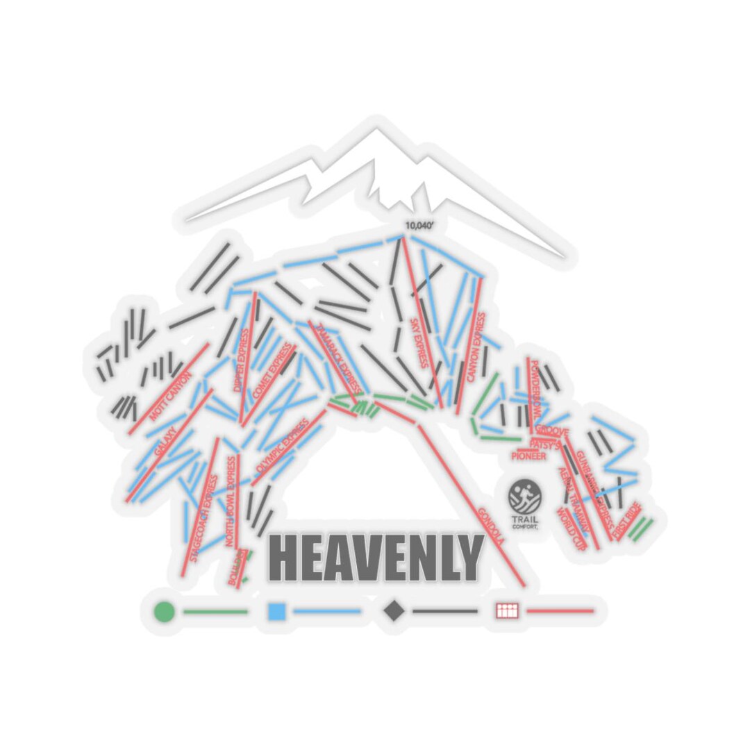 Heavenly Mountain Sticker | Lake Tahoe Vinyl Window Sticker | Sierra ...