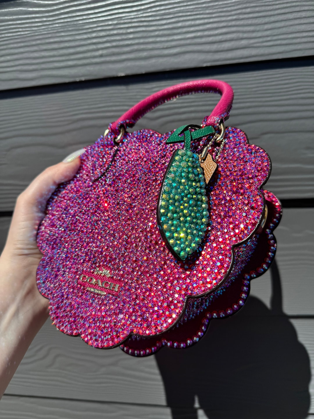 Coach Rhinestone Raspberry Purse - Etsy