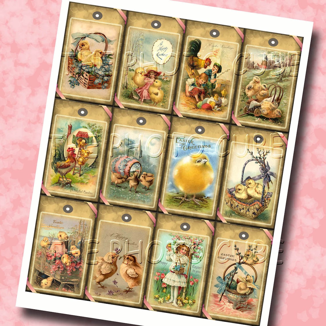 Chicks- Easter/spring Vintage Art Hang/gift Tags/cards-instant Download ...