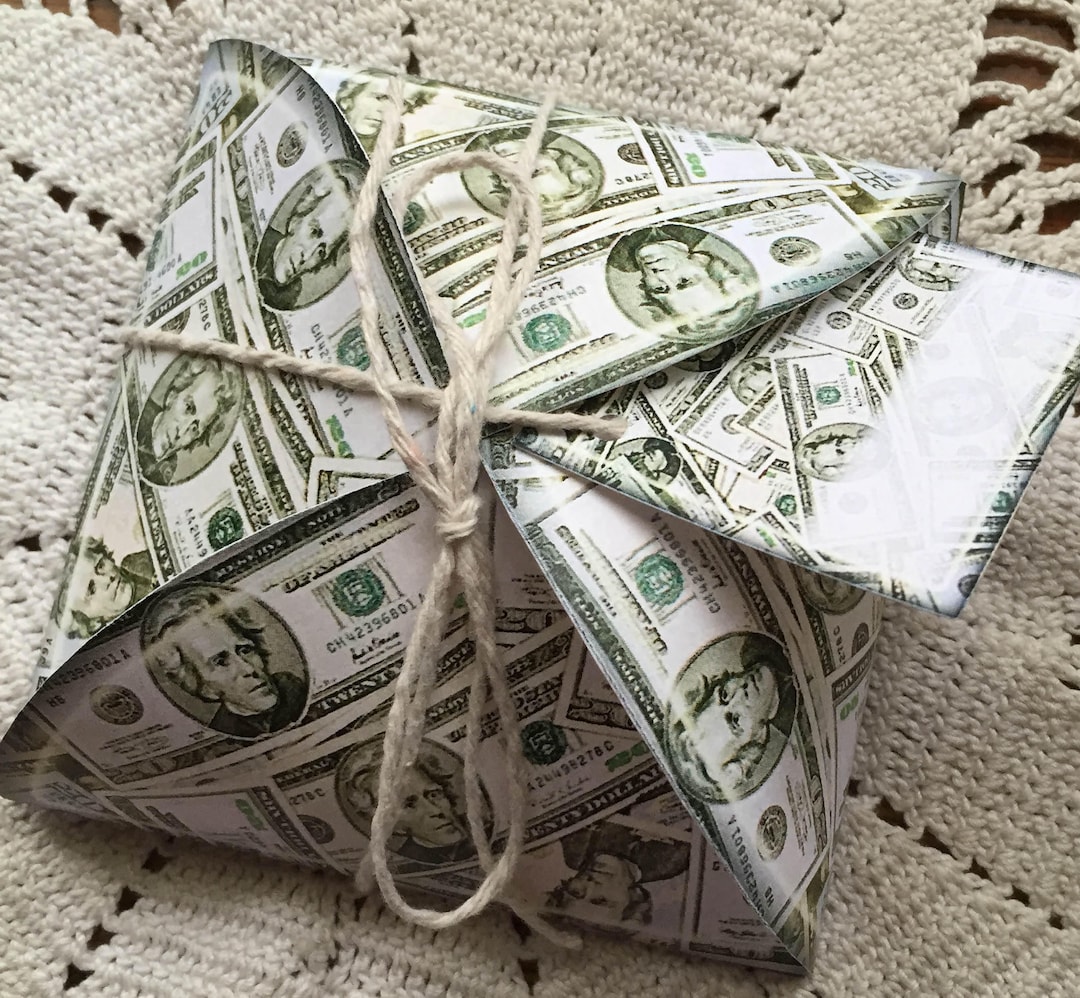 Clever Stack of Money- Gift/favor Box Template Withtag -create Your Own ...