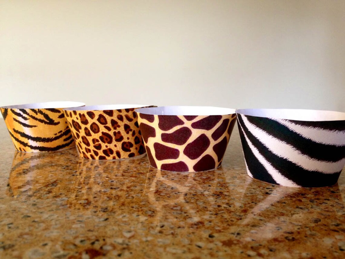Jungle Animal Prints- Cupcake Wrapper Templates & Toppers- Tiger ...