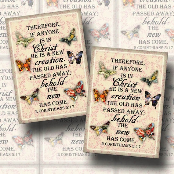 Bible Verse Cards-Therefore, if anyone is in Christ, he is a new ...