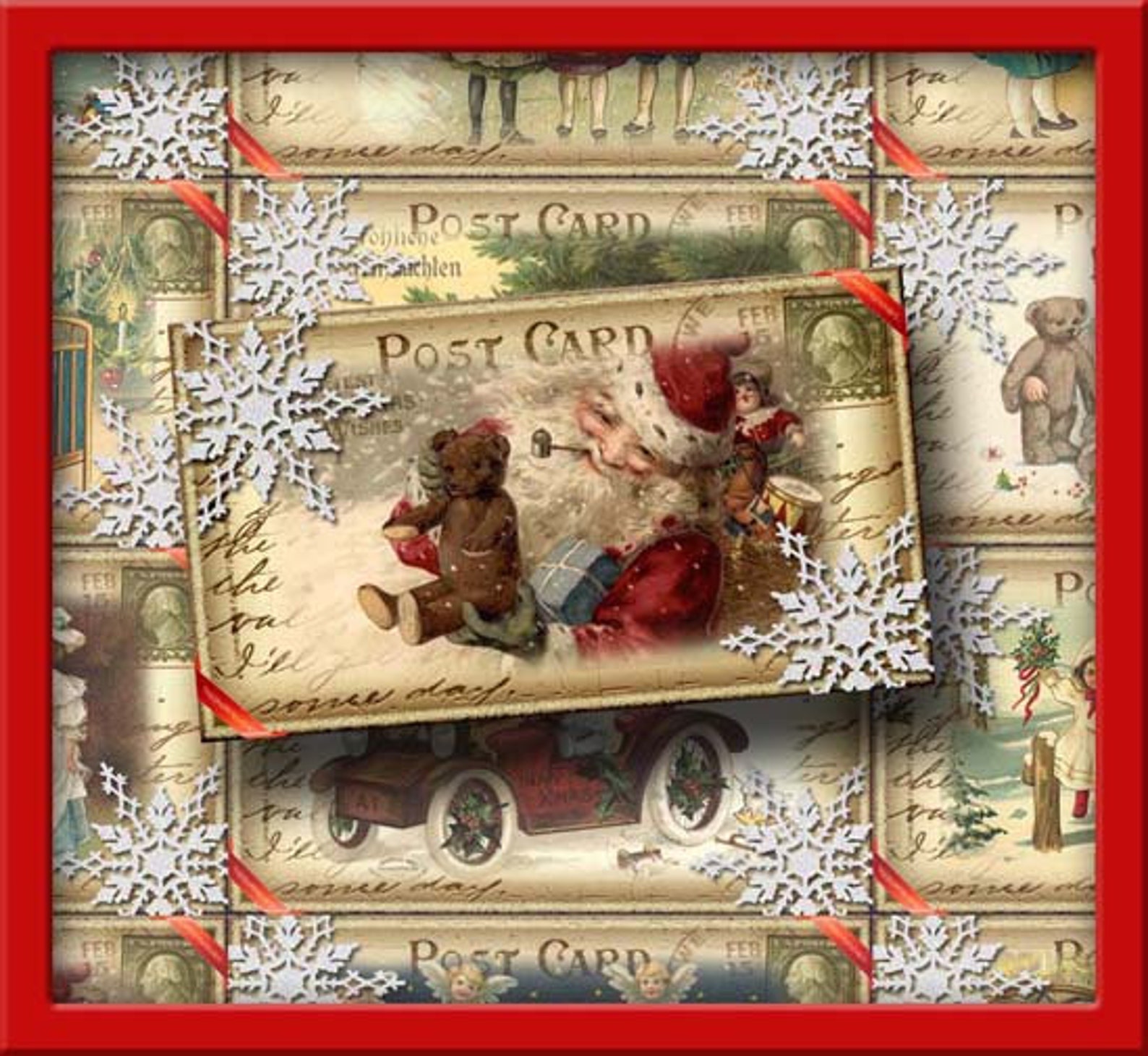 Instant Download-primitive Christmas Holiday Postcard Vintage - Etsy