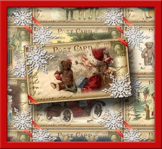 Instant Download-primitive Christmas Holiday Postcard Vintage - Etsy