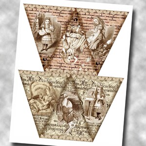 Alice in Wonderland - Primitive Style Pennants/flags/banner- Instant ...