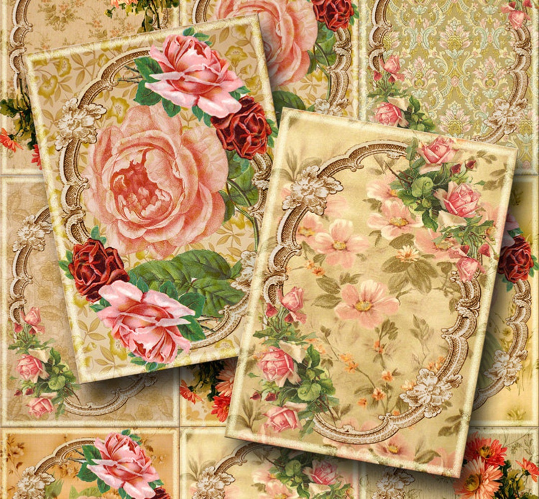 Vintage Shabby Roses Antique Labels/tags/cards -instant Download ...