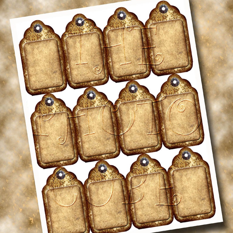 Antiqued Primitive Stained Hang/gift Tags/labels/cards set of - Etsy