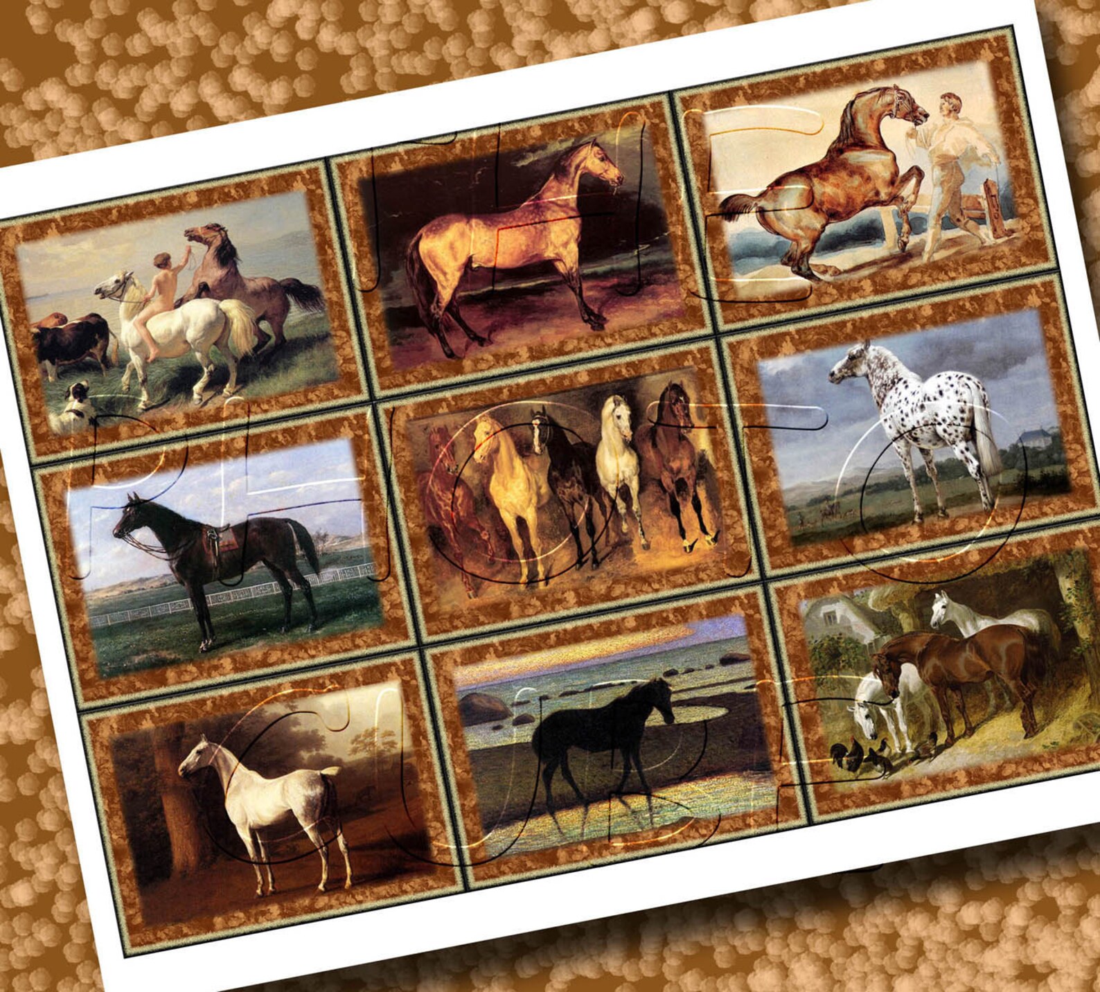 Horses primitive Vintage Graphics Hang/gift - Etsy