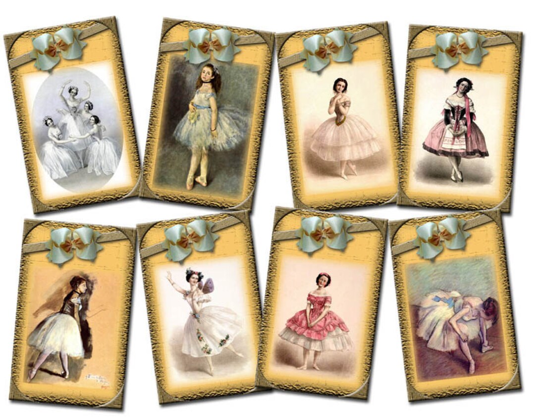 Ballerina/ Ballet/ Dancers Vintage Art Tags/cards/labels Instant ...