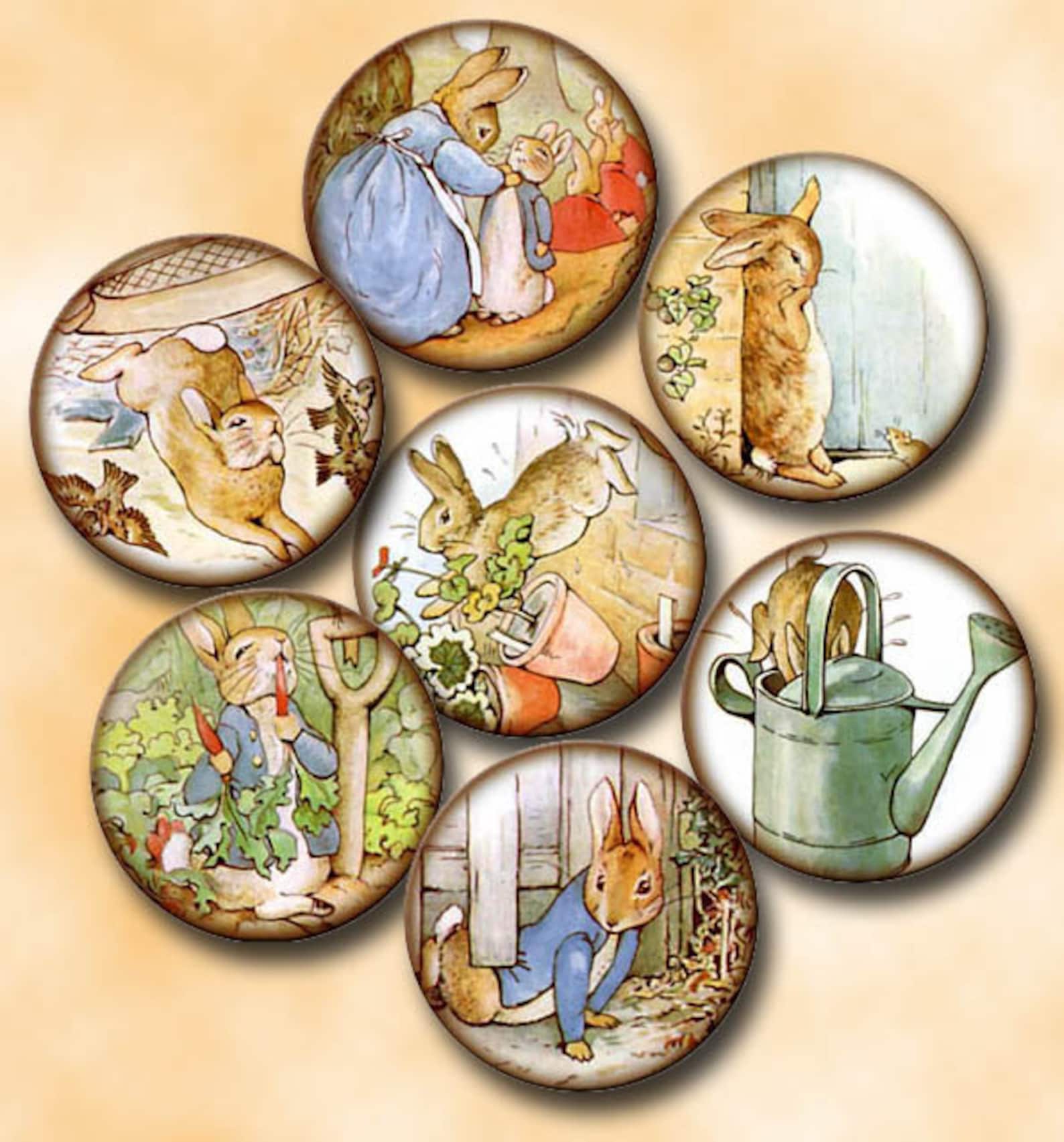 Peter Rabbit-1 Inch Circles -bottle Cap Jewelry -craft Supplies ...