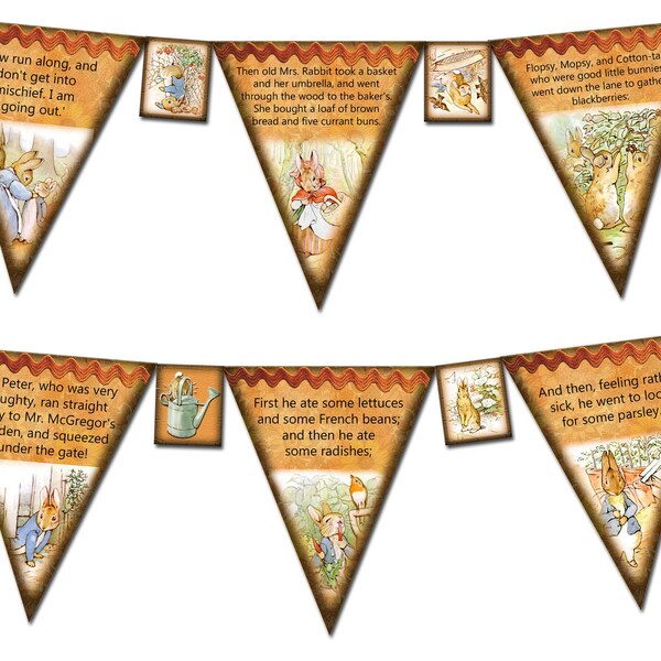 Peter Rabbit Bunting Printable - Etsy