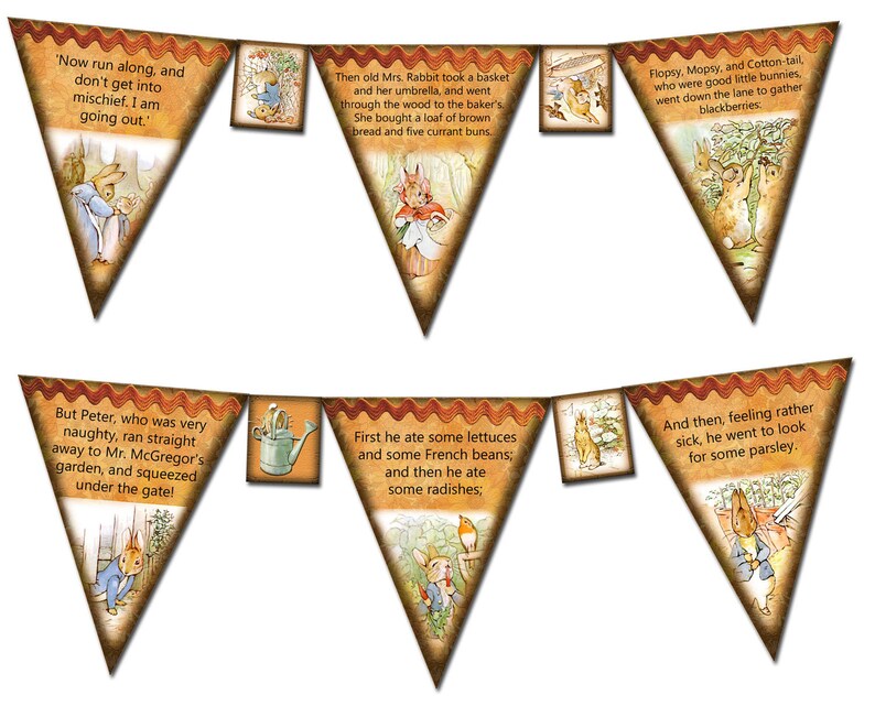 Peter Rabbit Pennants-garland-flags-bunting Instant Download - Etsy