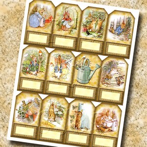 Peter Rabbit Hang/gift Tags/labels -instant Download-printable Collage ...