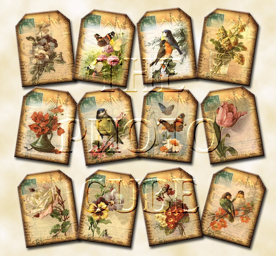 Mini Postcard charming Vintage Graphics Hang/gift - Etsy
