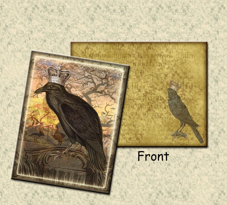 Crow/raven Vintage Art Note Cards W/ Envelope - Etsy