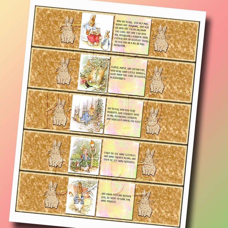 Peter Rabbit -vintage Illustrations Water Bottle Labels - Instant ...
