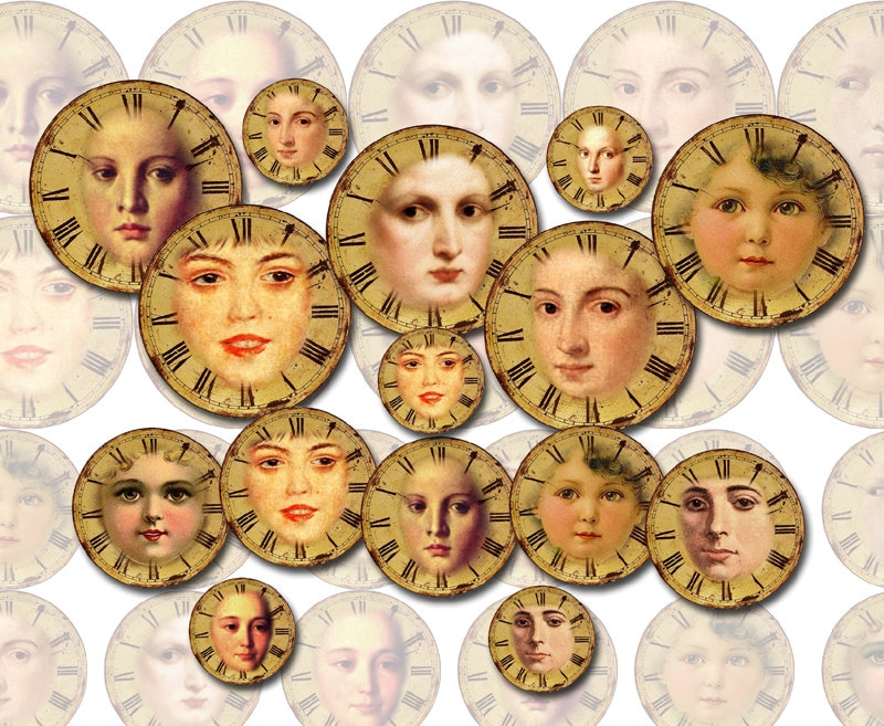 Clock Faces Vintage Altered Art steam Punk 1 to 2 Inches | Etsy