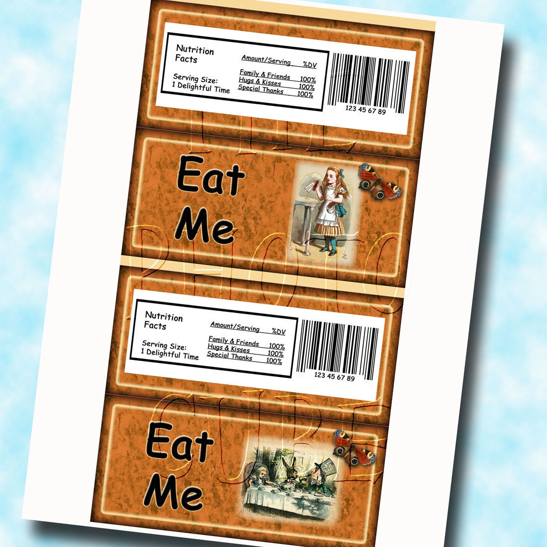 Alice in Wonderland eat Me Candy Bar Wrapper - Etsy