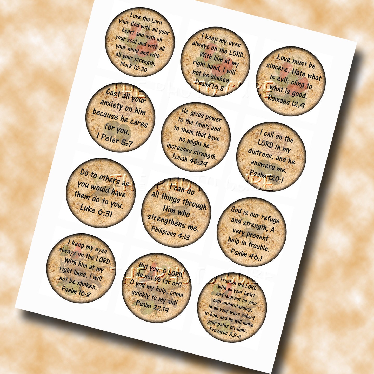 Bible Verses Lovely Primitive Circles Hope Inspirational - Etsy