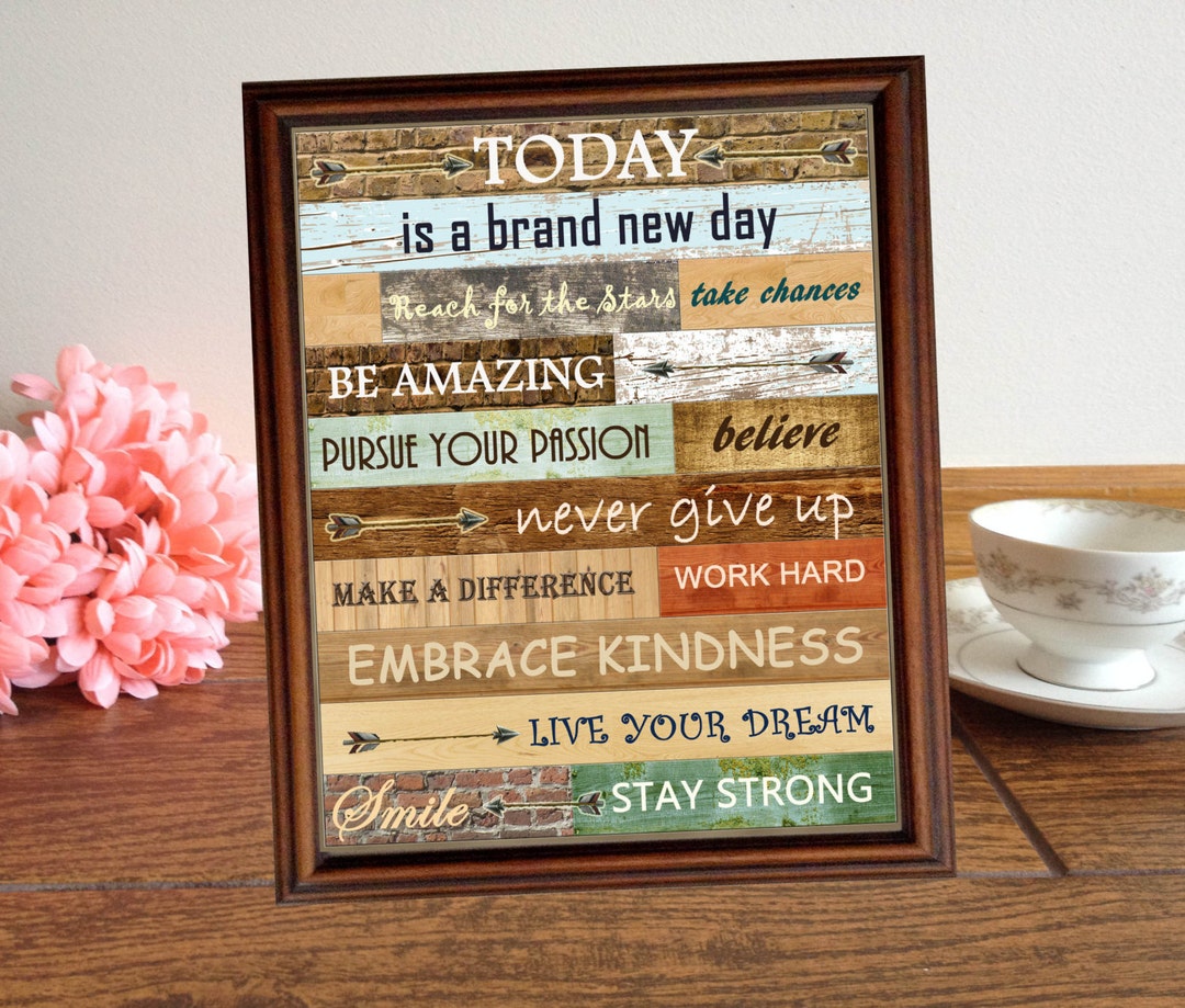 TODAY is a Brand New Day- Inspirational Wall Decor- Great Gift Idea ...