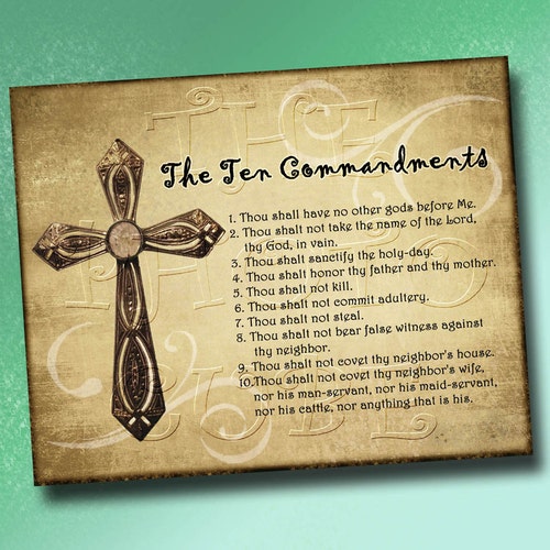 Ten Commandments Printable - Etsy