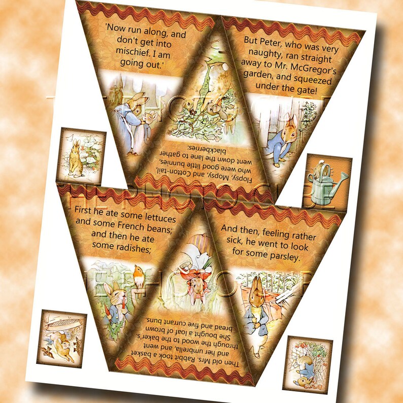Peter Rabbit Pennants-garland-flags-bunting Instant Download - Etsy