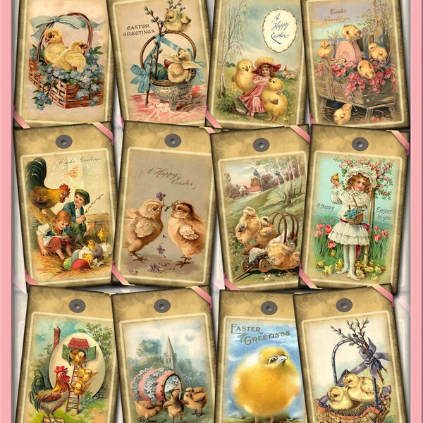 Vintage Easter Tags - Etsy