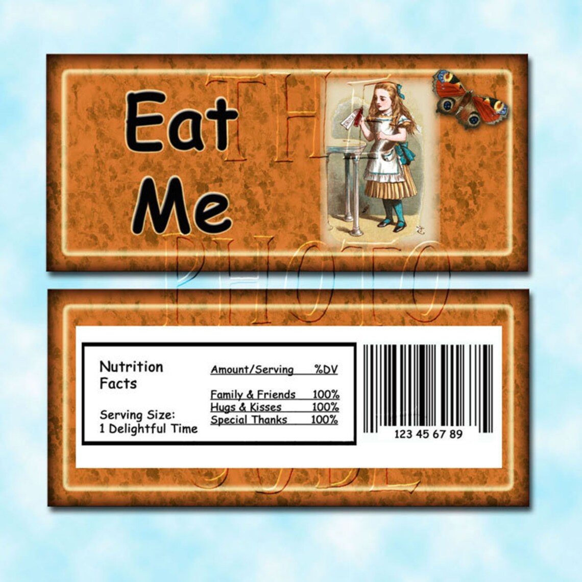 Alice in Wonderland eat Me Candy Bar Wrapper | Etsy