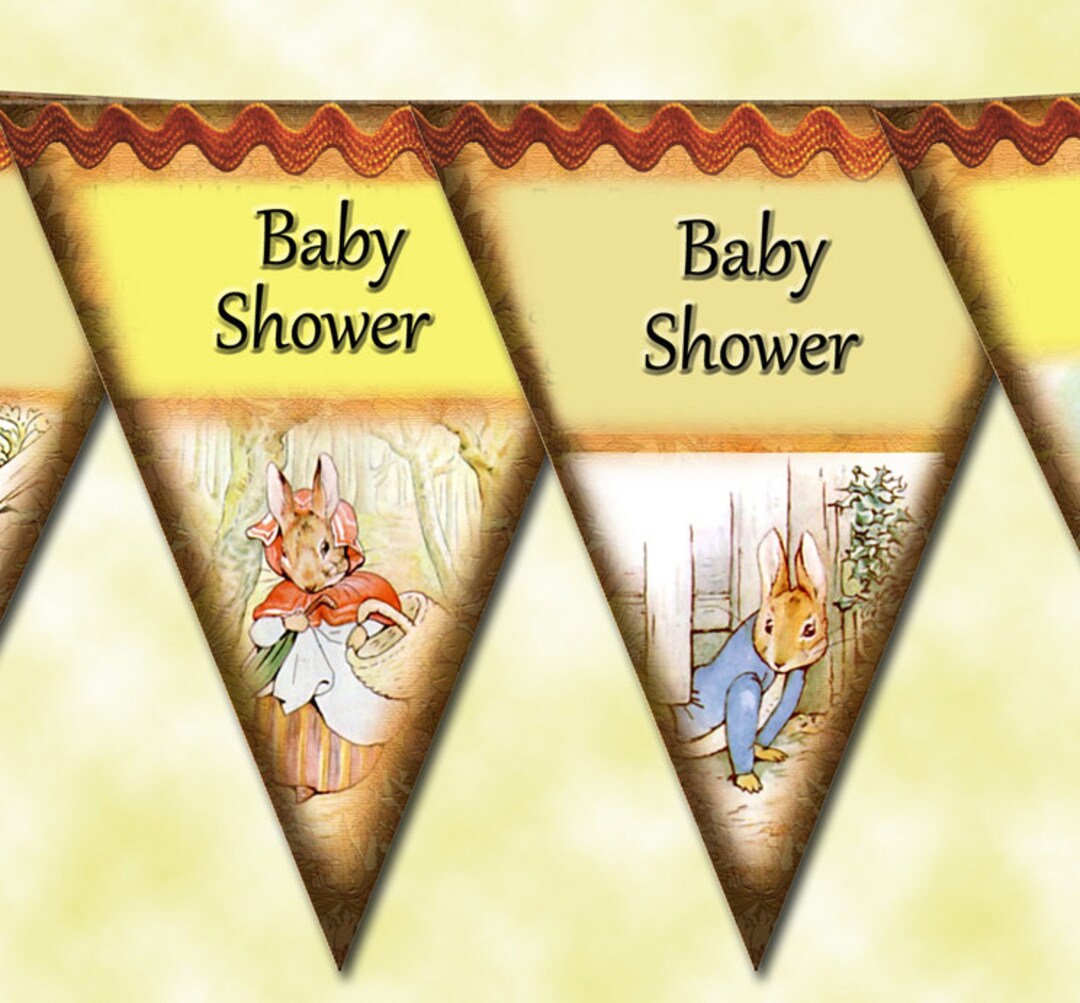 Peter Rabbit Baby Shower Banner Instant Download Printable Collage ...
