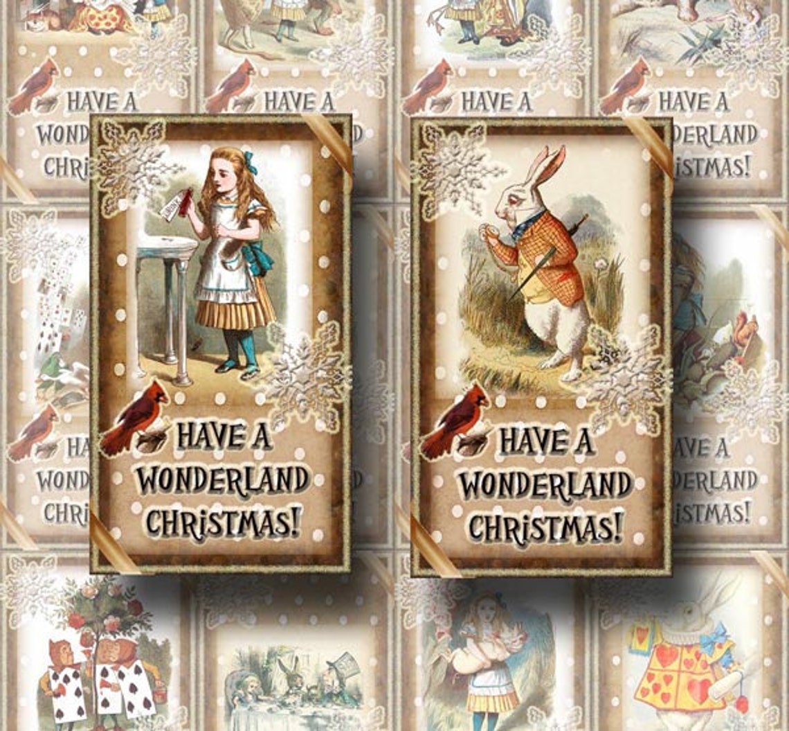 Have A Wonderland Christmas- Alice in Wonderland Vintage Art Gift/hang ...