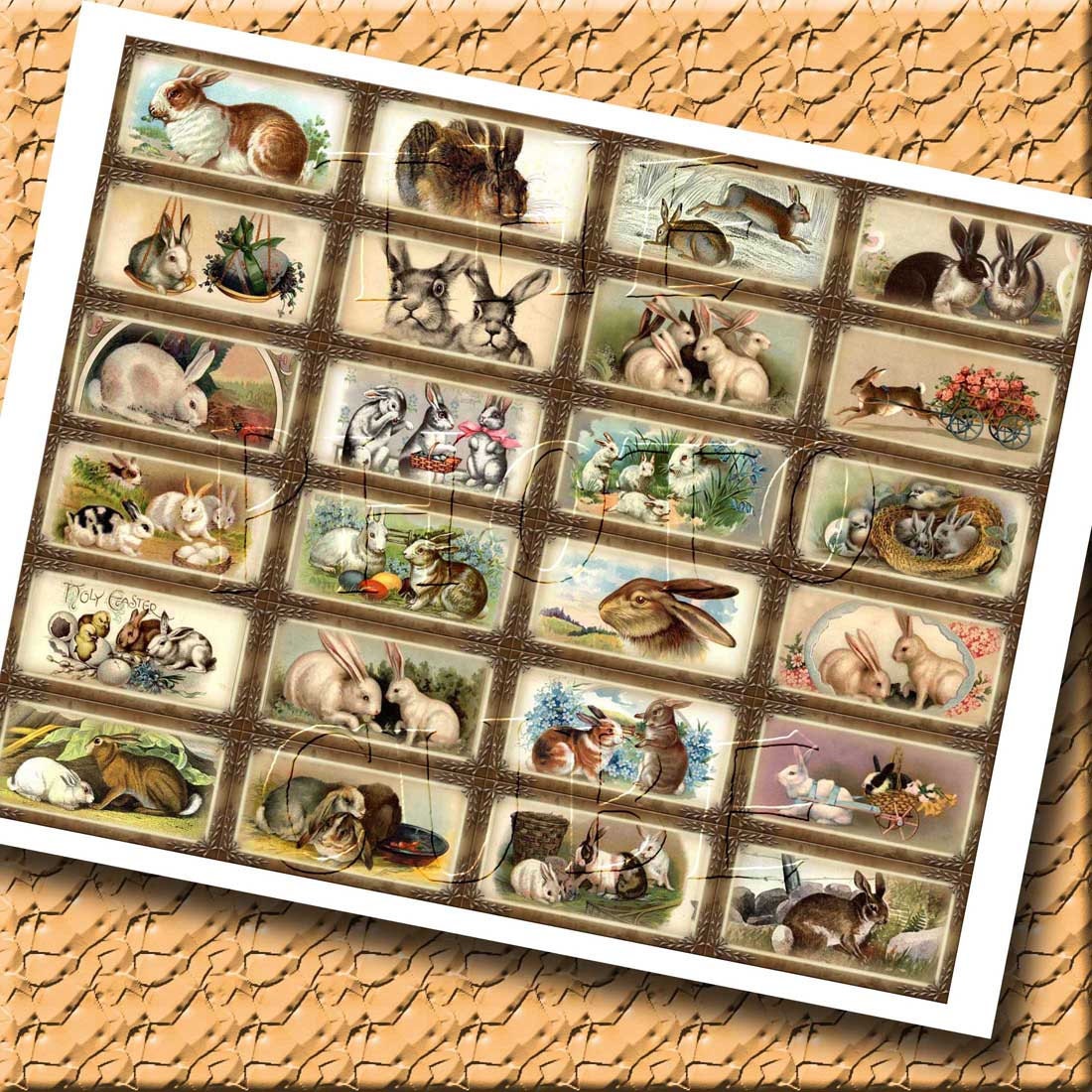Bunny RABBITS-24 Vintage Art Mini Gift/hang Tags/labels - Etsy