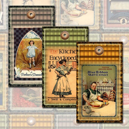 Cook Book Covers-charming Vintage Kitchen Art Hang/gift - Etsy