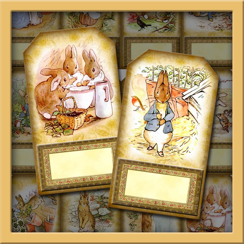 Peter Rabbit Hang/gift Tags/labels -instant Download-printable Collage ...