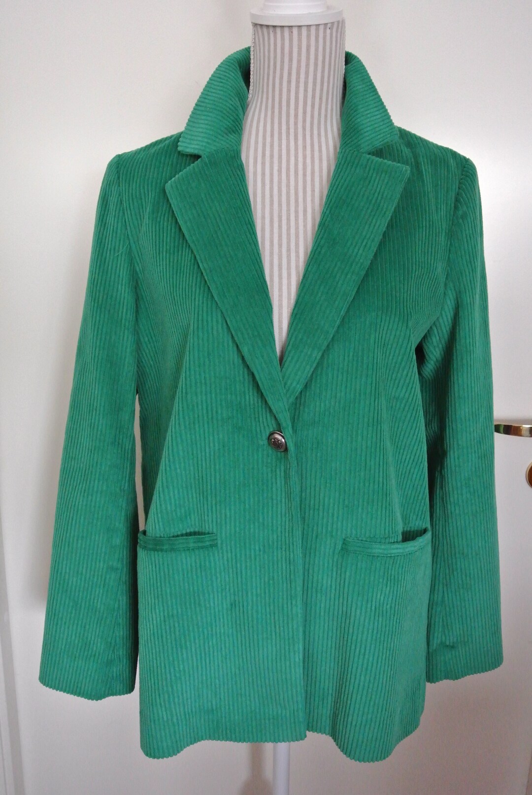 Retro Vintage 1990s Emilie Briting Design Grassgreen Fustian Cotton ...