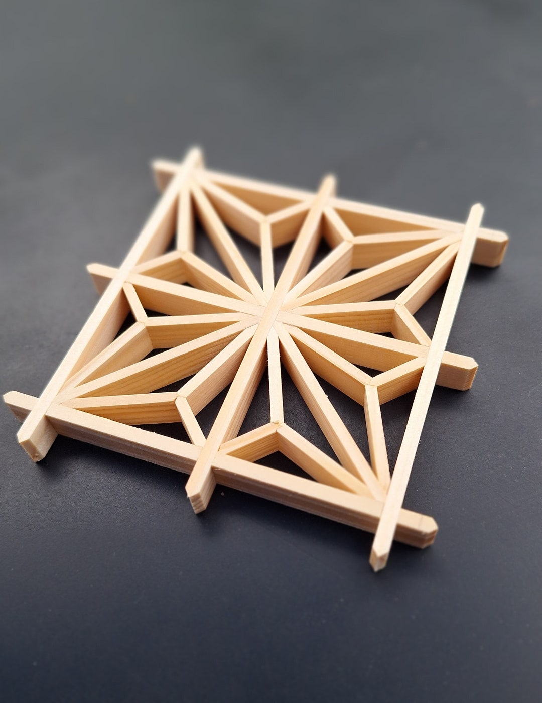 Set of 5 Kumiko-style Coasters With Asanoha Pattern - Etsy
