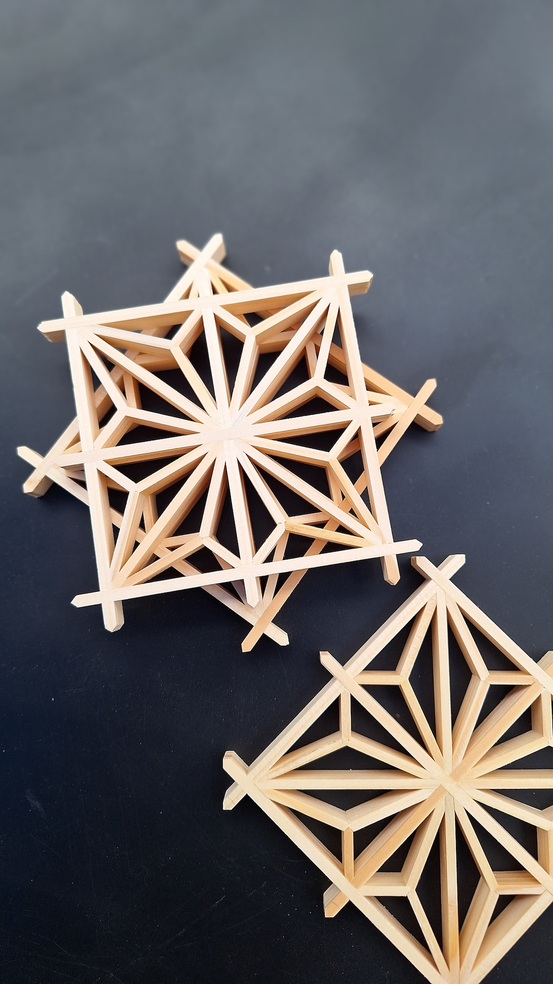 Set of 5 Kumiko-style Coasters With Asanoha Pattern - Etsy