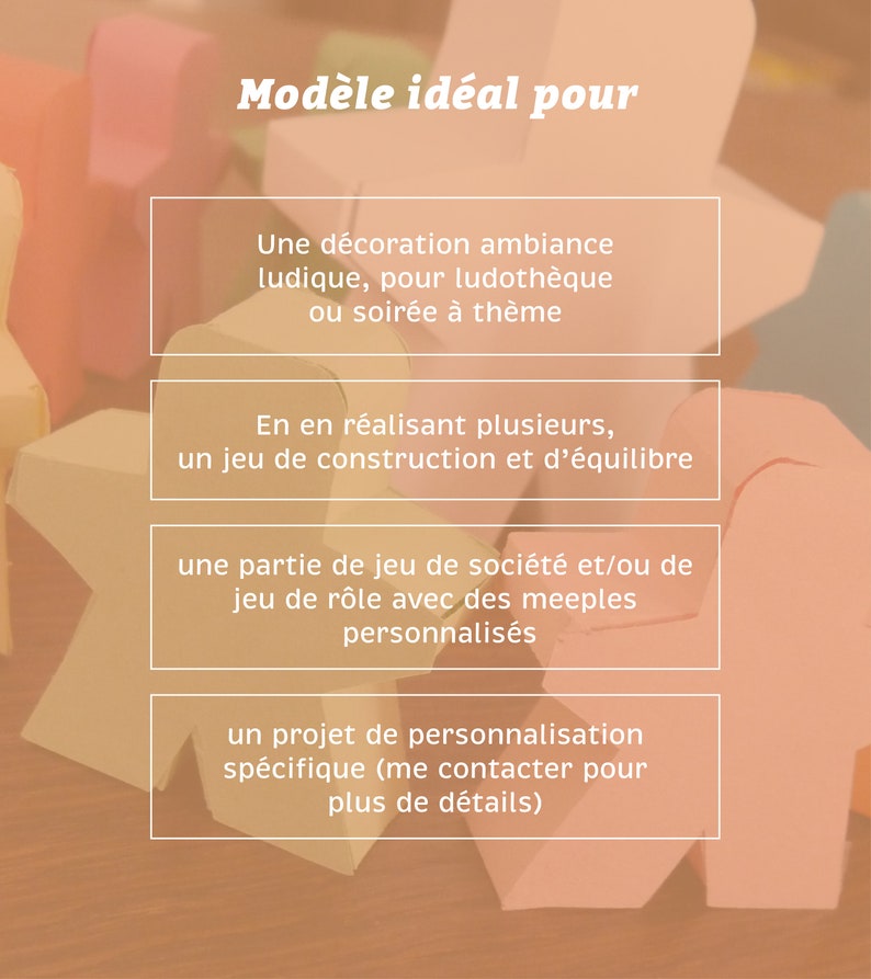 Papercraft Model 3D Meeple Sculpture, Decoration for Board Games, Role ...