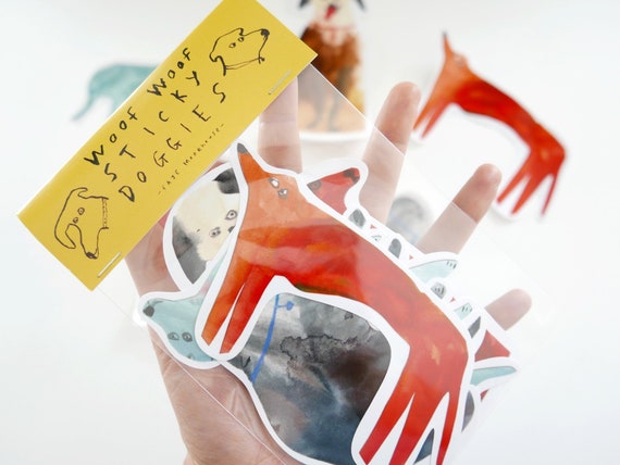 Dog Vinyl Sticker Pack Woof Woof Sticky Doggies Faye - Etsy