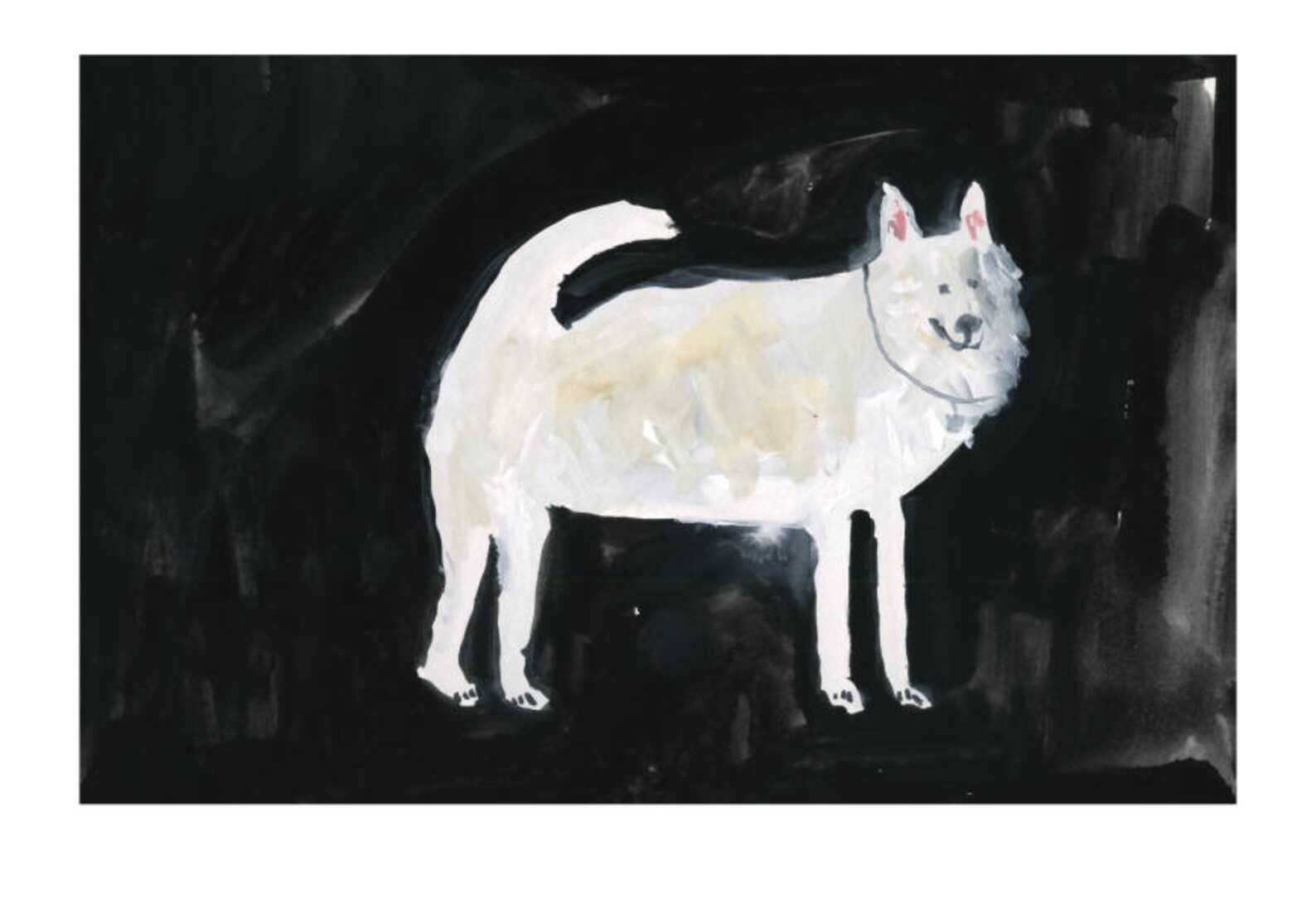 Limited Edition Hand Finished Art Print A White Dog at - Etsy