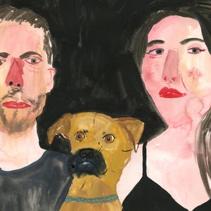 Original Hand-painted Wonky Human Portrait by Faye Moorhouse - Etsy