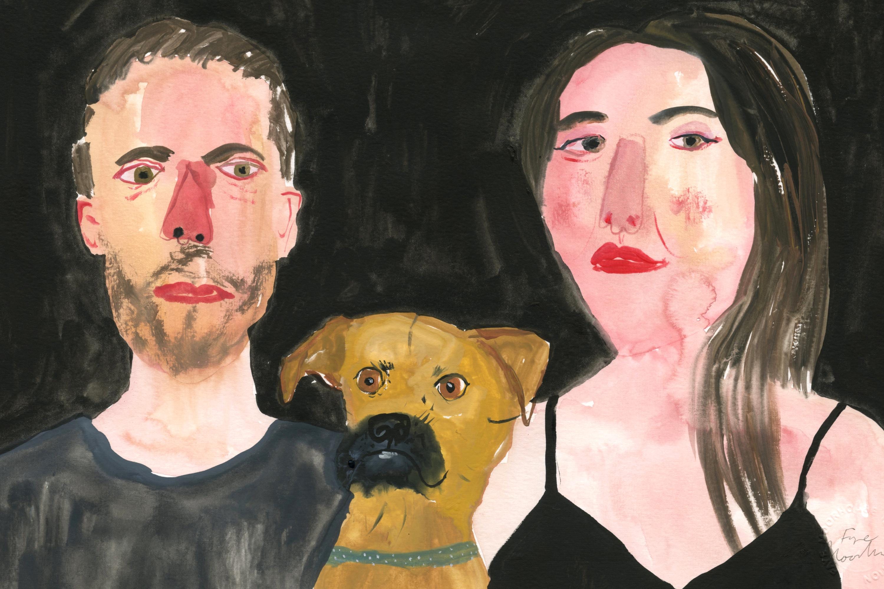 Original Hand-painted Wonky Human Portrait by Faye Moorhouse - Etsy