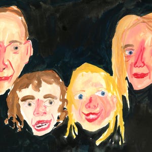 Original Hand-painted Wonky Human Portrait by Faye Moorhouse - Etsy