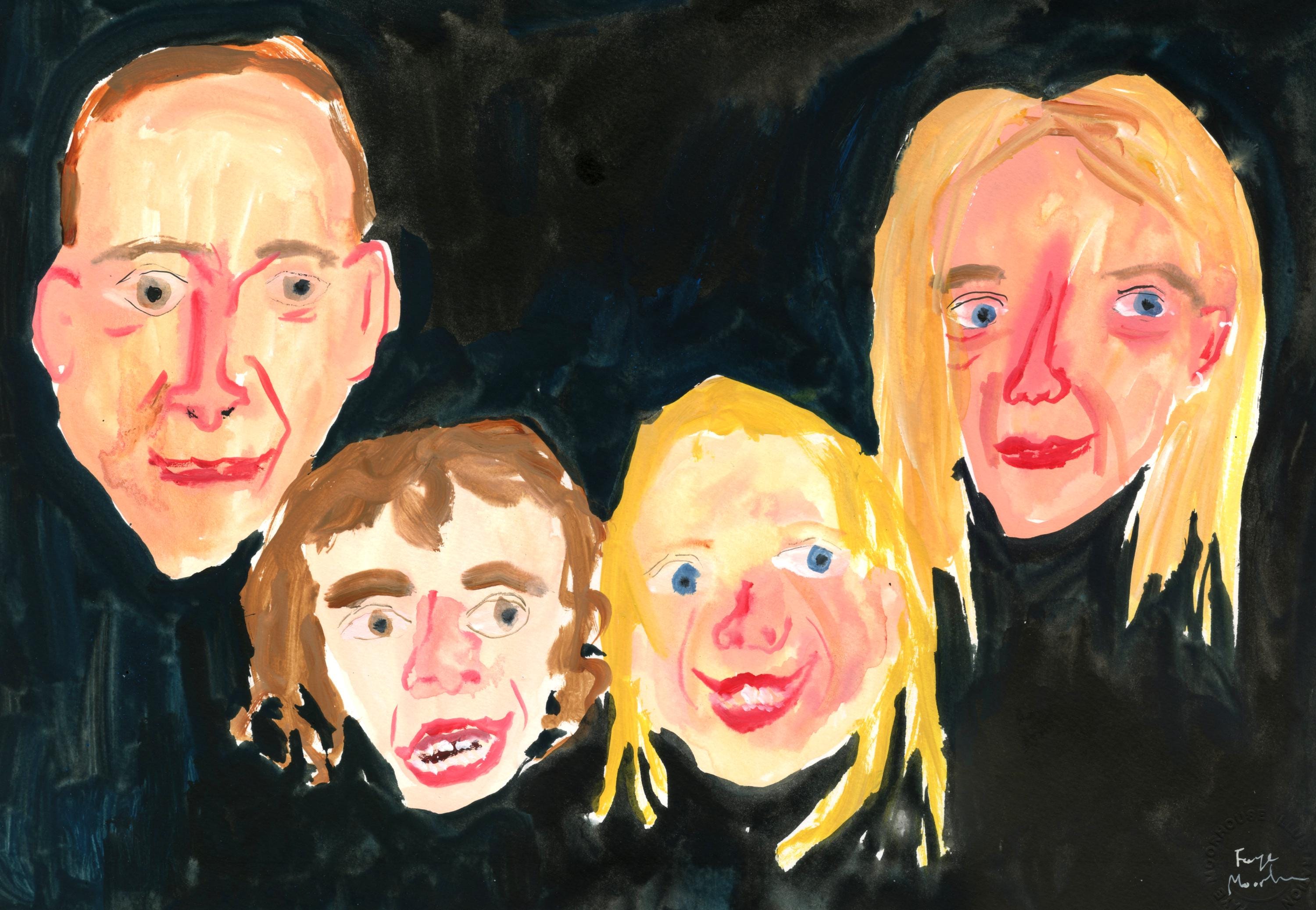 Original Hand-painted Wonky Human Portrait by Faye Moorhouse - Etsy