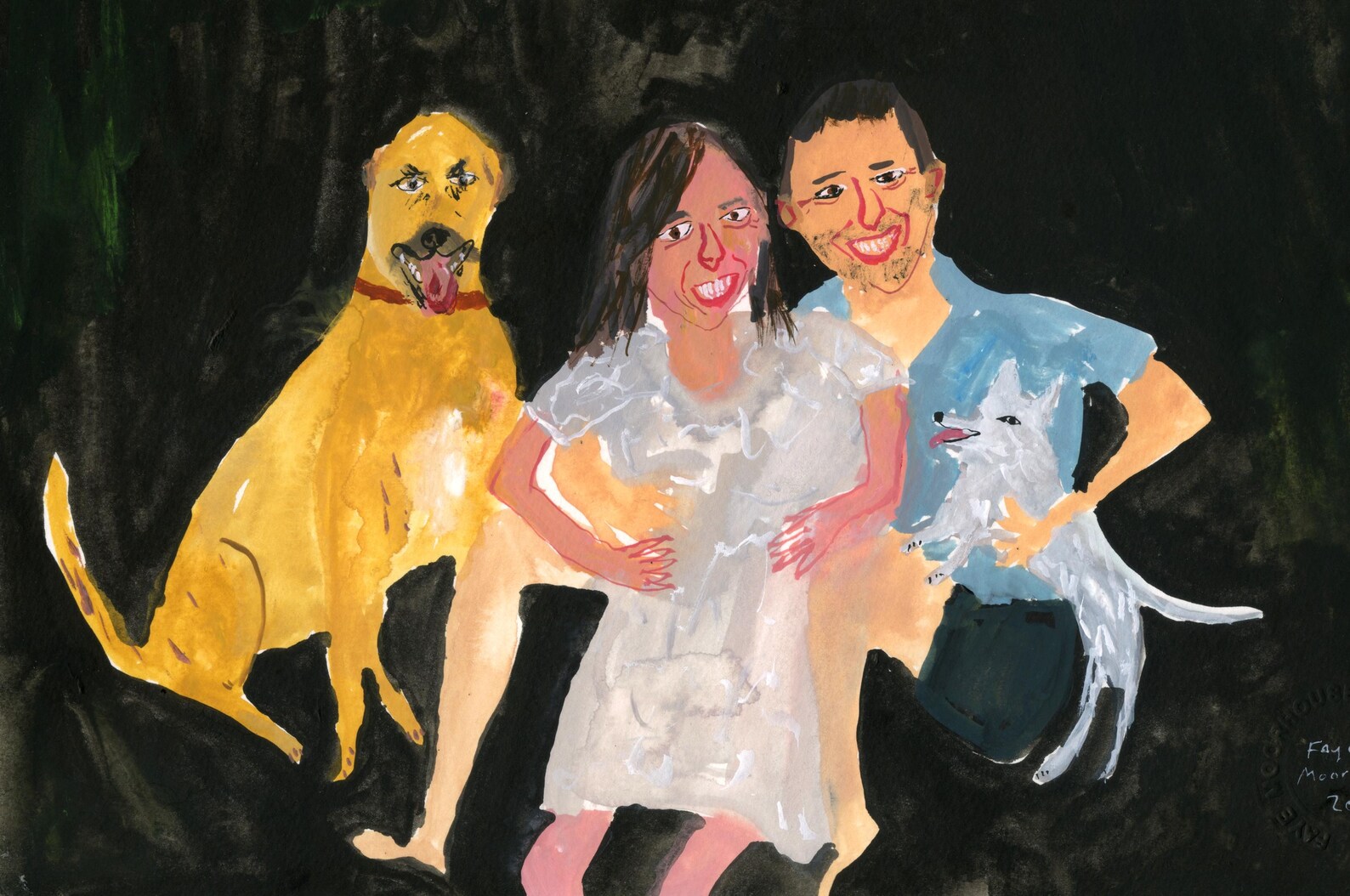 Original Hand-painted Wonky Human Portrait by Faye Moorhouse - Etsy
