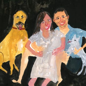 Original Hand-painted Wonky Human Portrait by Faye Moorhouse - Etsy