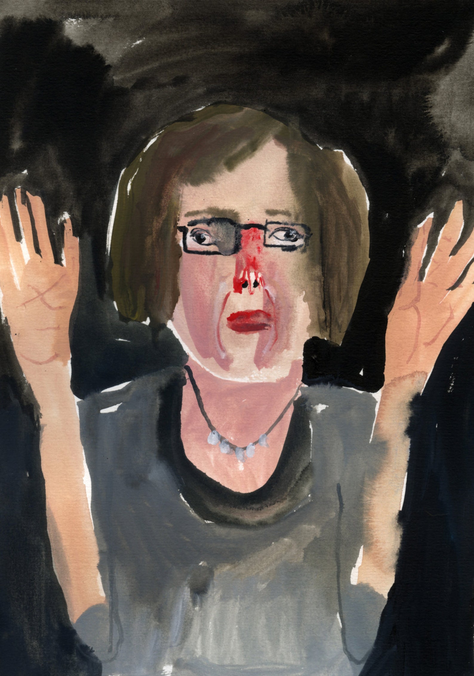 Original Hand-painted Wonky Human Portrait by Faye Moorhouse - Etsy